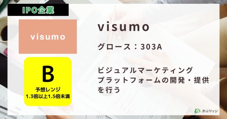 visumo＜ビジュモ＞（303A）のIPO初値予想と上場概要紹介 | かぶリッジ